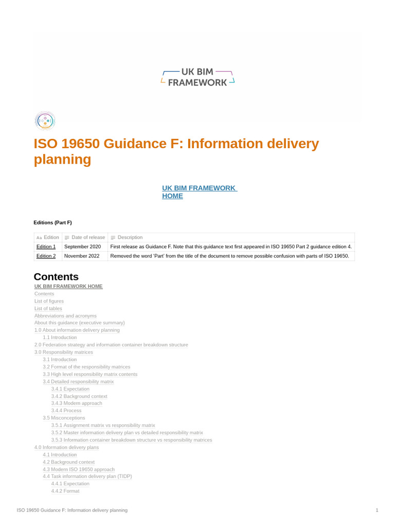 ISO 19650 Guidance F Information Delivery Planning Edition 2 | PDF