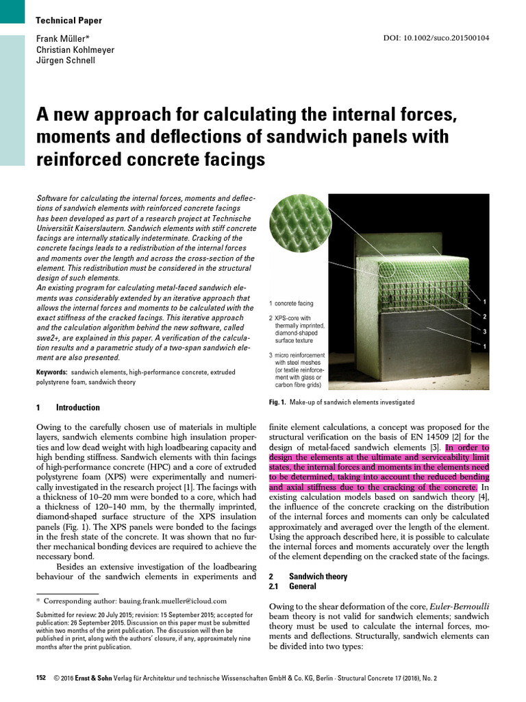 Calculating Forces in Concrete Sandwich Panels | PDF | Civil ...