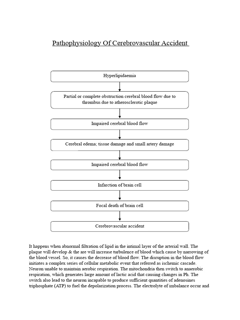 Pathophysiology of Cerebrovascular Accident | PDF