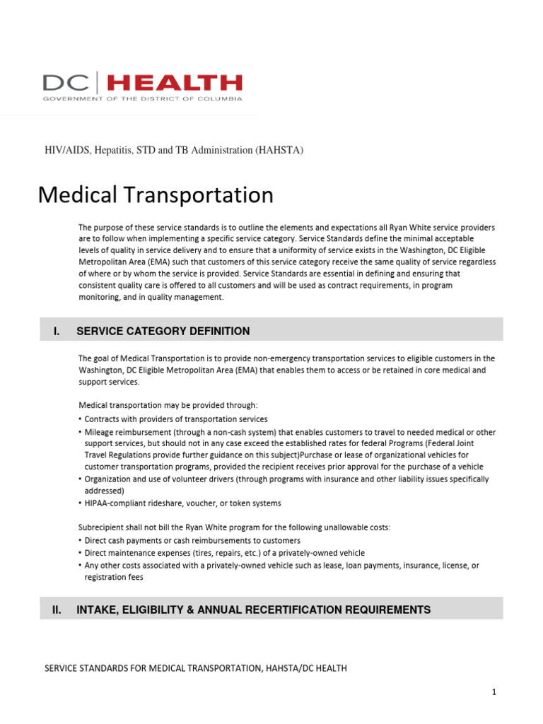 2021 Standards For Medical Transportation | PDF | Driving Under The ...