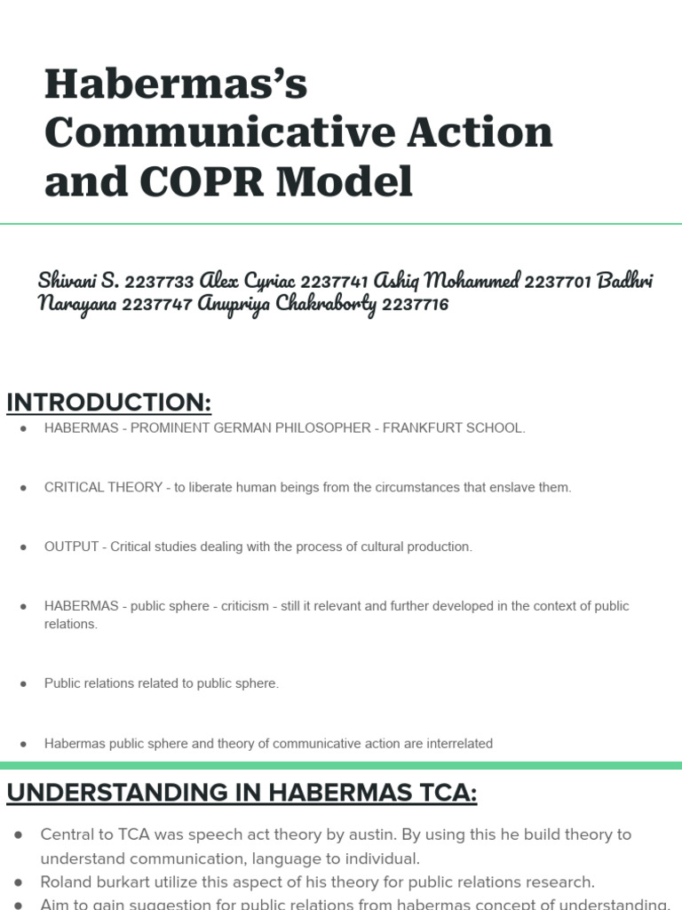 Habermas's Communicative Action in PR | PDF