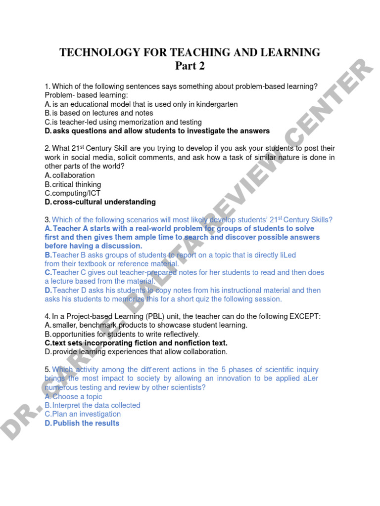 Technology For Teaching and Learning Part 2 | PDF | Educational ...