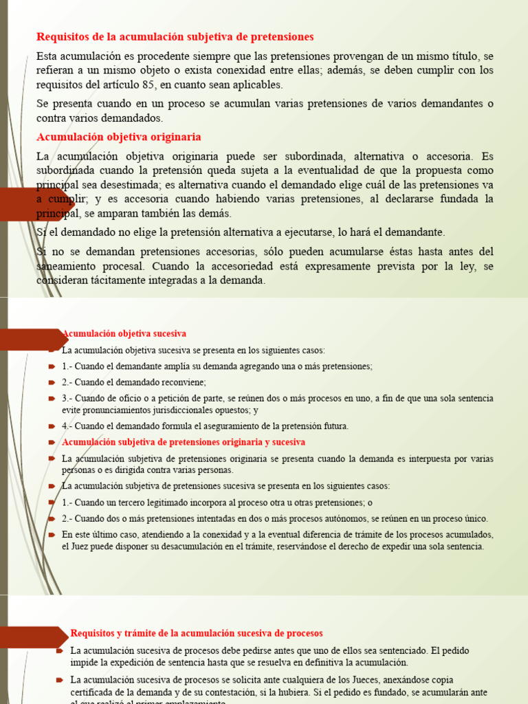 Acumulación de Pretensiones en Procesos | PDF | Reunión | Demanda judicial