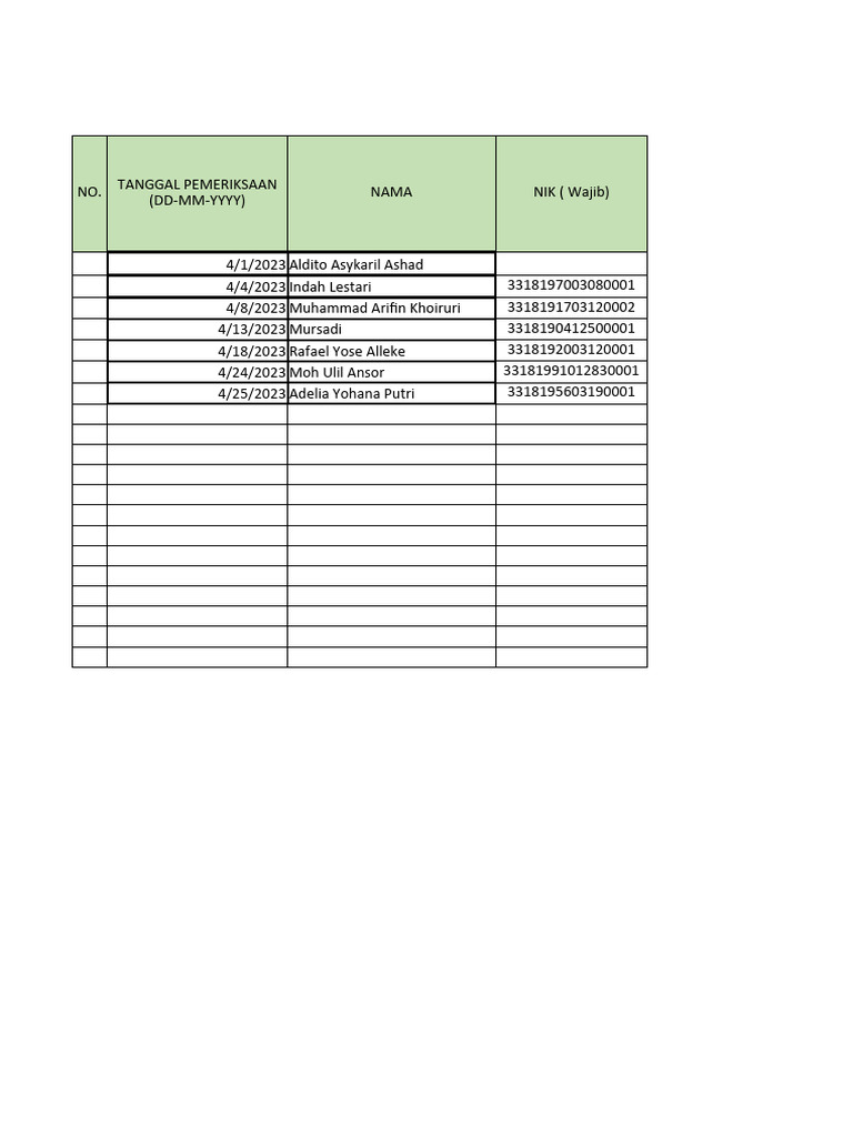 Form DBD PKM APRIL | PDF