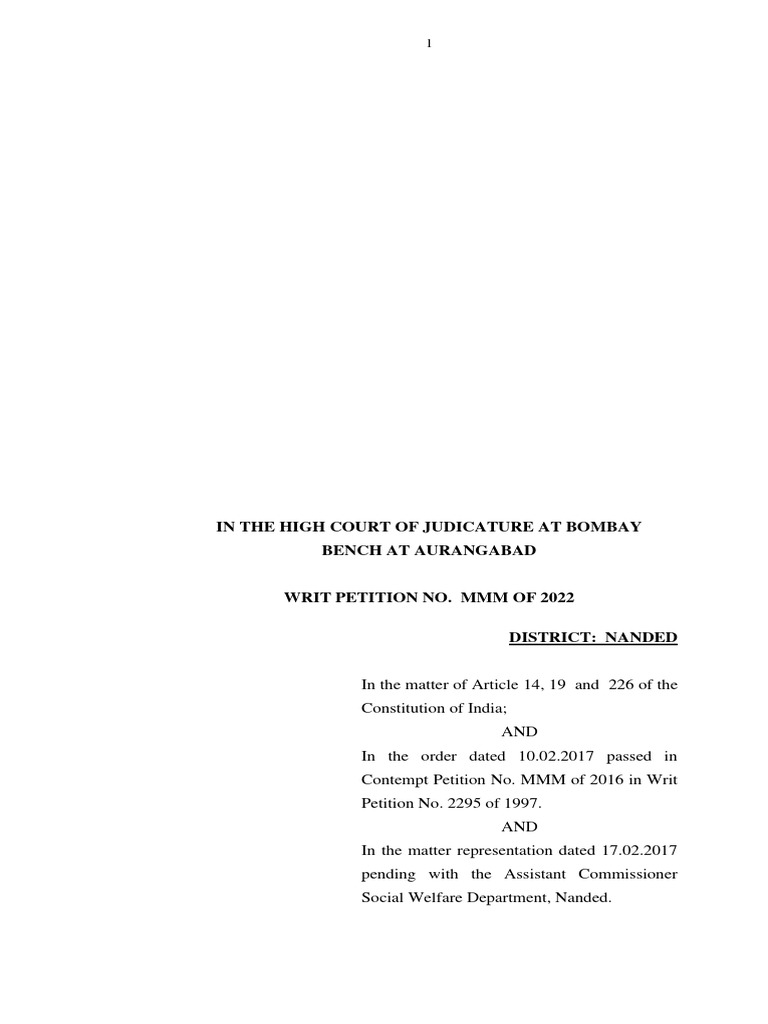 Writ Petition for Employment Reinstatement | PDF | Law
