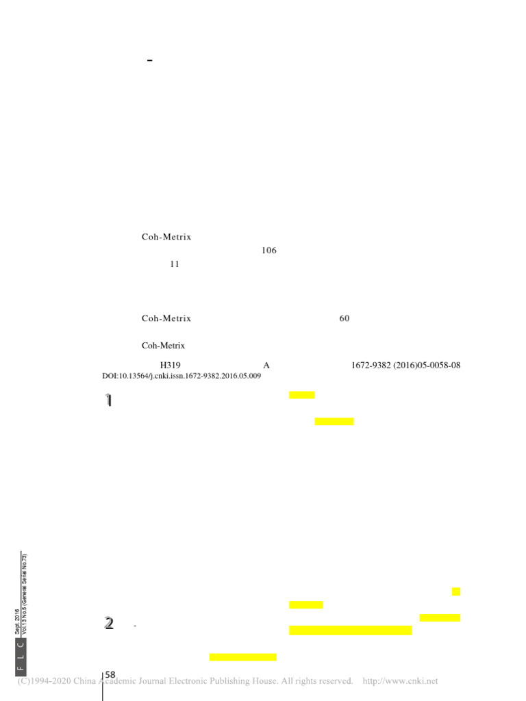 Coh-Metrix工具在外语教学与研究中的应用 江进林 | PDF