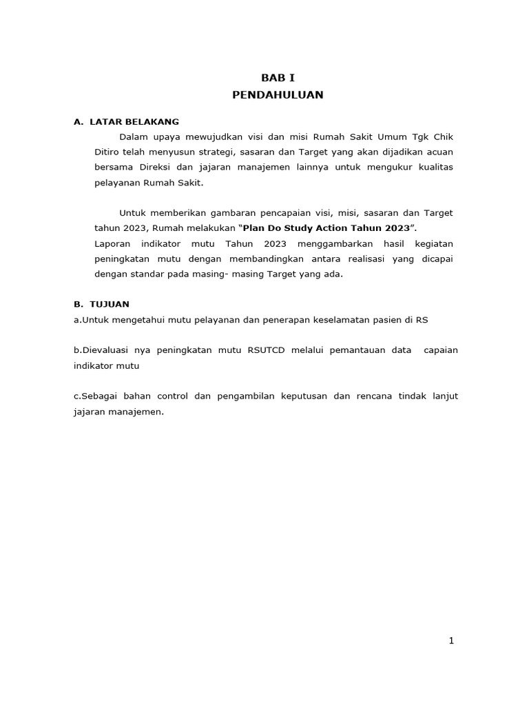Laporan Pdsa Triwulan I | PDF