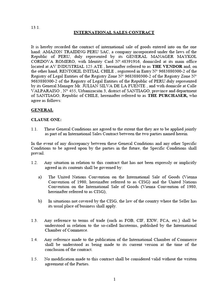 Coffee Export Contract | PDF