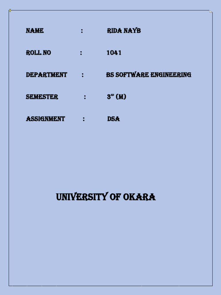 NAME | PDF | Queue (Abstract Data Type) | Applied Mathematics