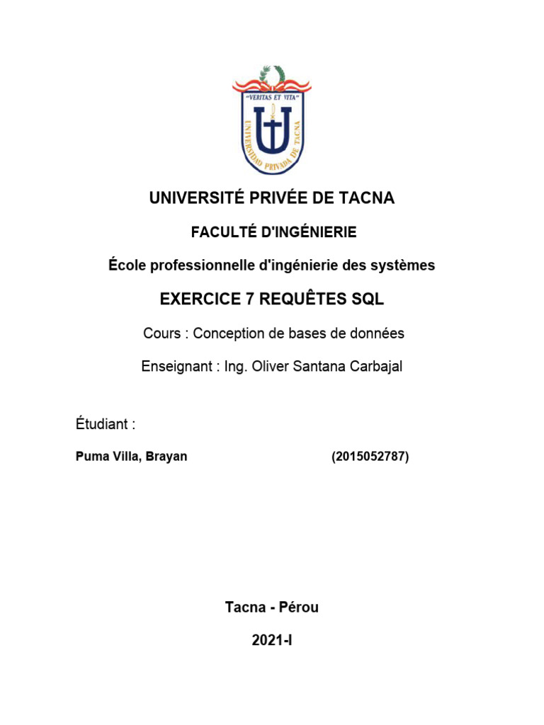 Pratiquez 7 Requêtes Sql Pdf