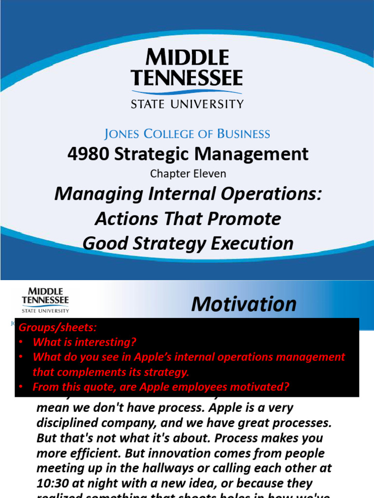 4890 CHPT 11, Managing Internal Operations | PDF