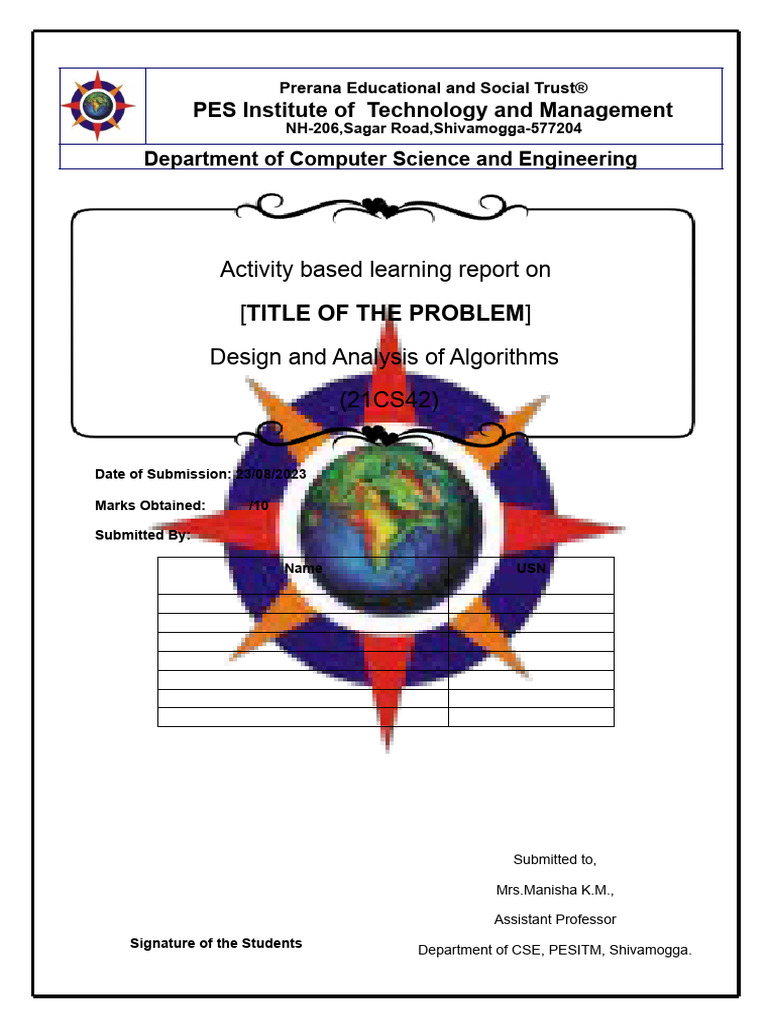 DAA Activity Front Sheet - Js | PDF