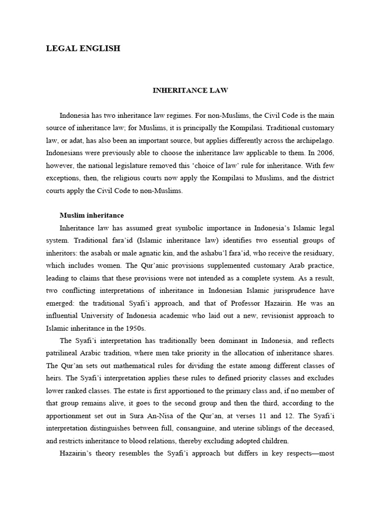 Inheritance Law | PDF | Inheritance | Family Inheritance Law | PDF | Inheritance | Family