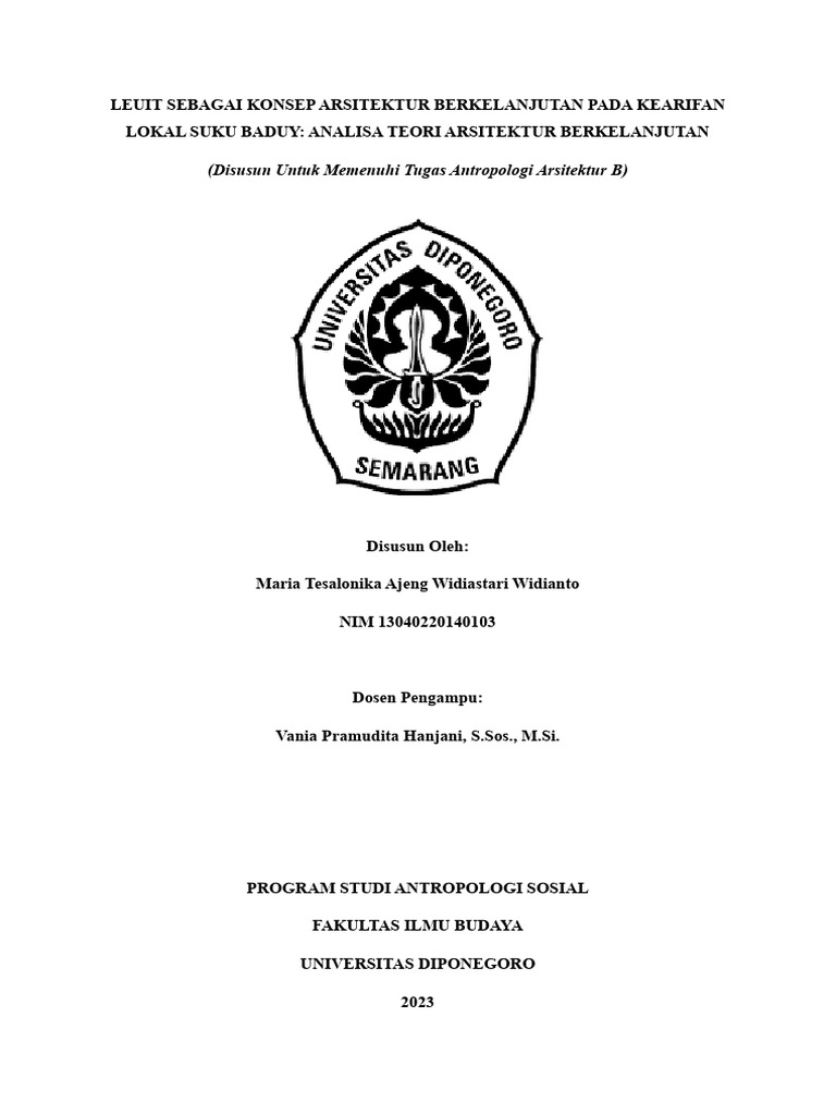 Leuit: Arsitektur Berkelanjutan Baduy | PDF | Seni | Agama & Spiritualitas