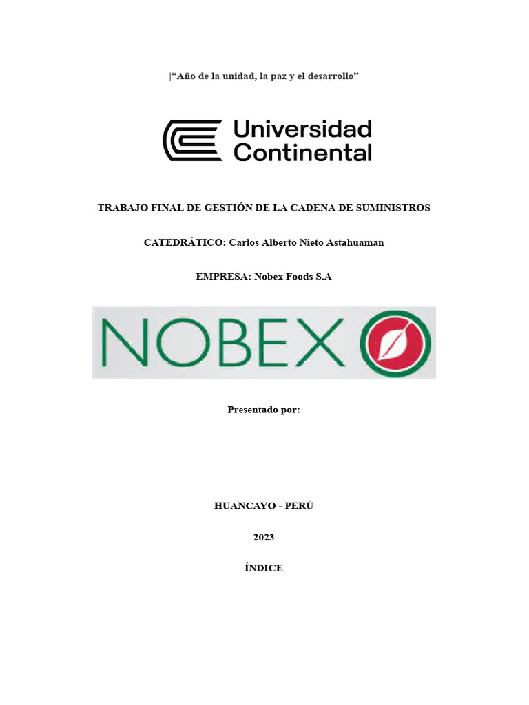 Estrategias de Nobex Foods S.A. | PDF | Perú | Mercado (economía)