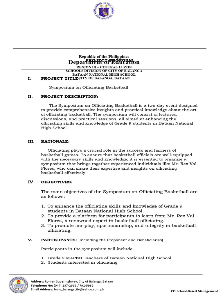 Basketball Officiating Project Proposal | PDF