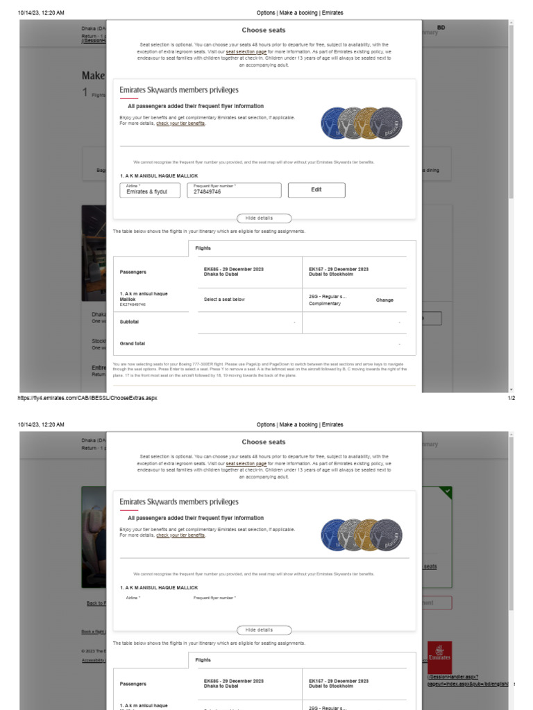 Options - Make A Booking - Emirates A | Download Free PDF | Emirates ...