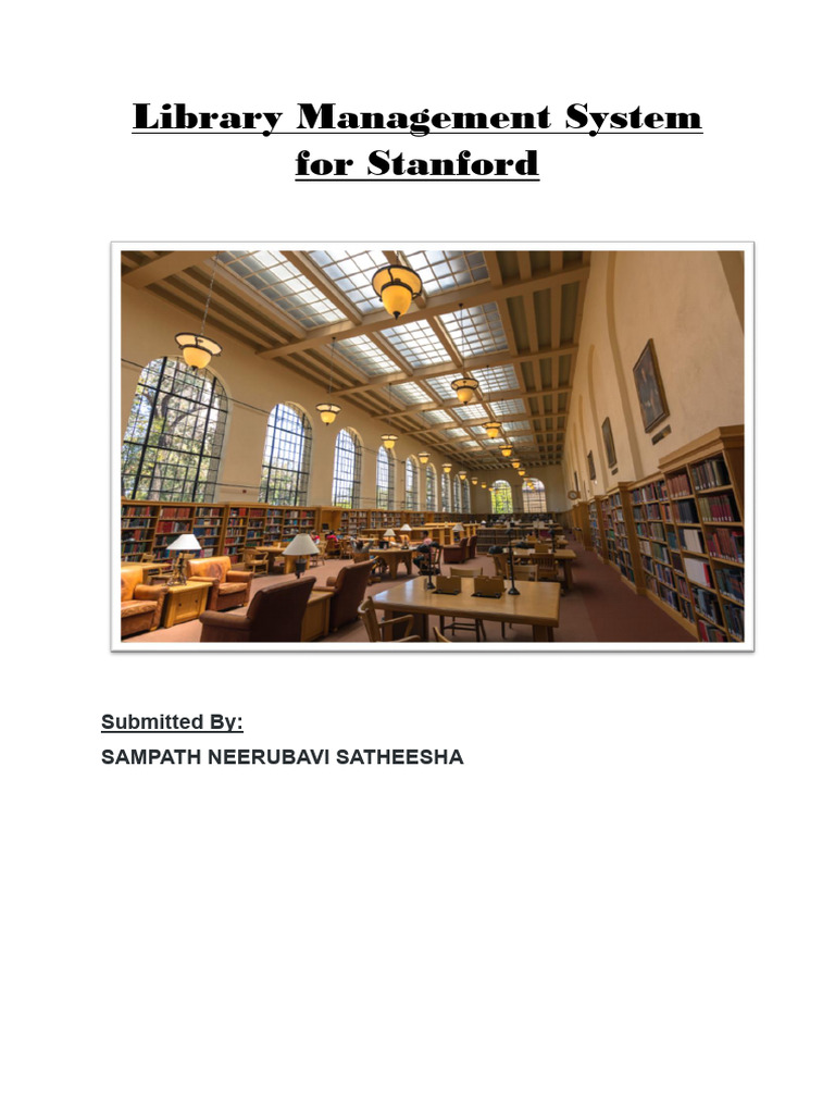 Library Management System For Stanford | PDF | Libraries | Books