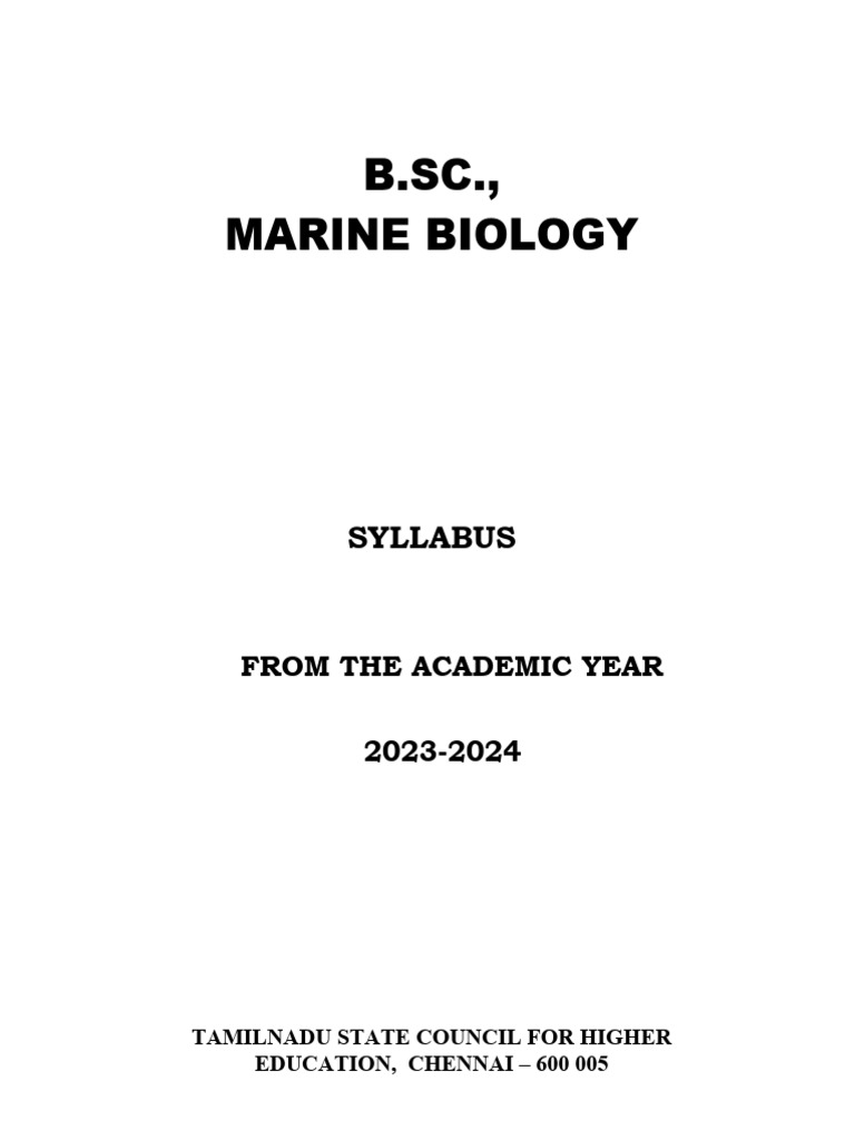 B.Sc. Marine Biology | PDF | Knowledge | Curriculum