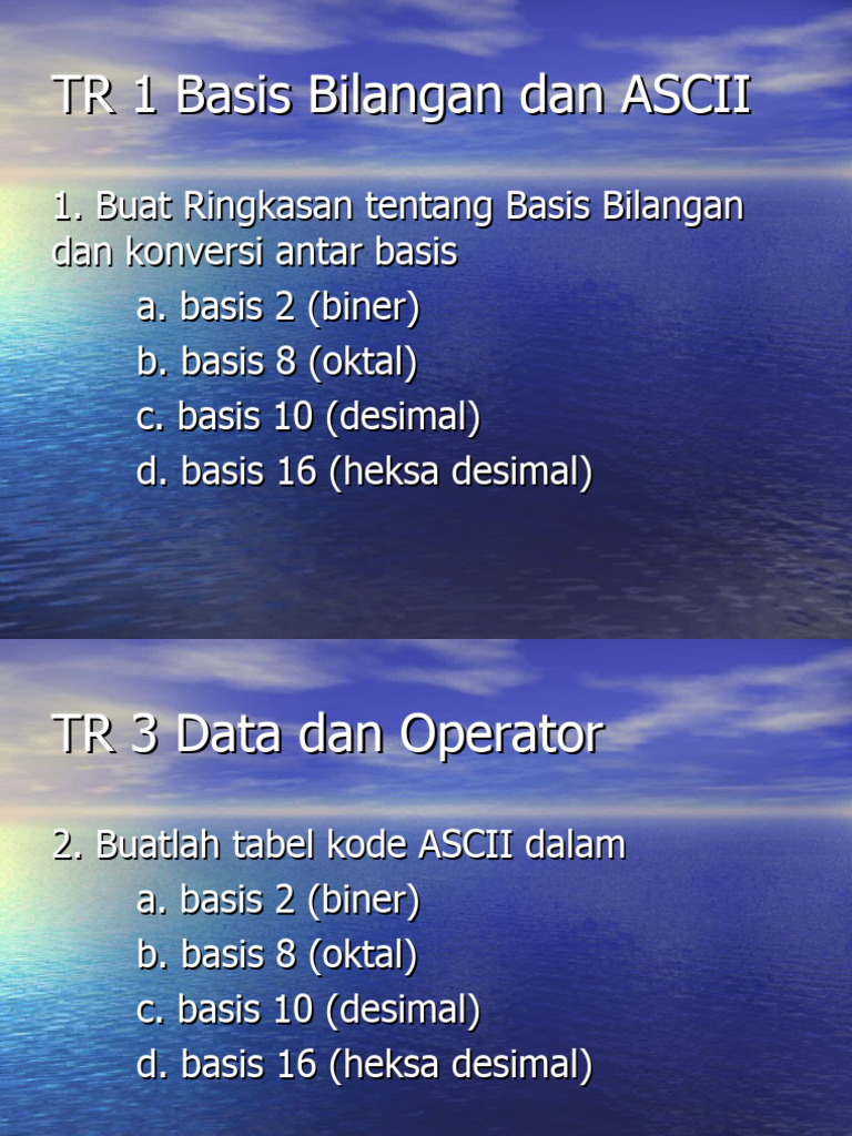 TR 1 Basis Bilangan Dan Kode ASCII | PDF