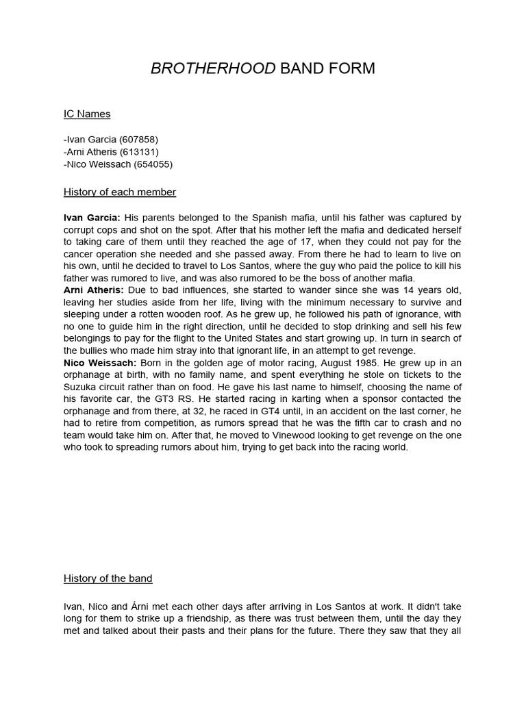 Template To Apply For A Gang in GTA RP | PDF