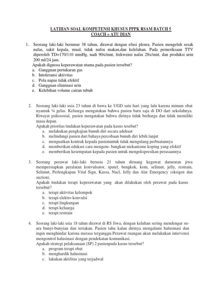 Batch 5 Latihan Soal Kompetensi Khusus PPPK | PDF | Pengembangan Diri