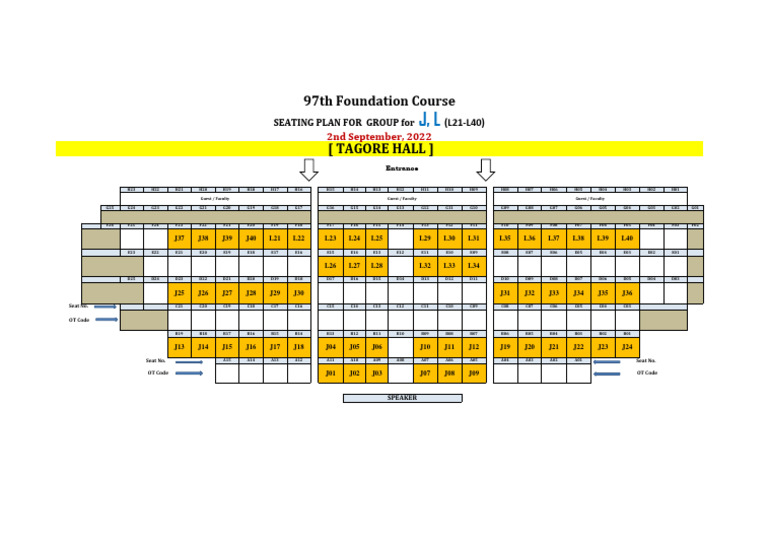 Tagore Seating Plan 2 Sept 2022 | PDF