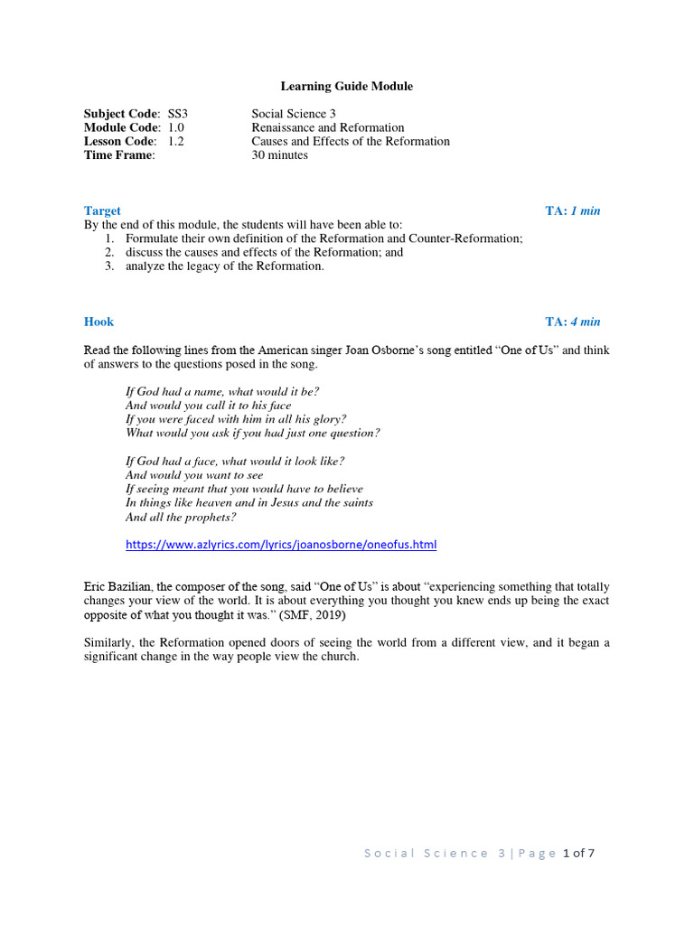 3421 20230901104843 SLG SS3 1.2 Causes and Effects of The Reformation ...