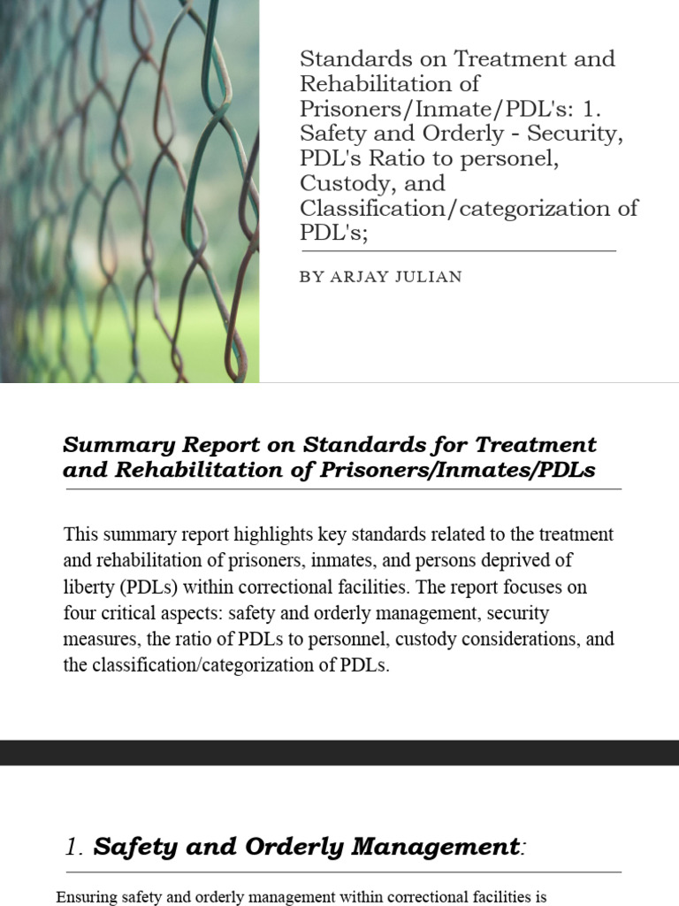 Standards On Treatment and Rehabilitation of Prisoners | PDF | Prison ...