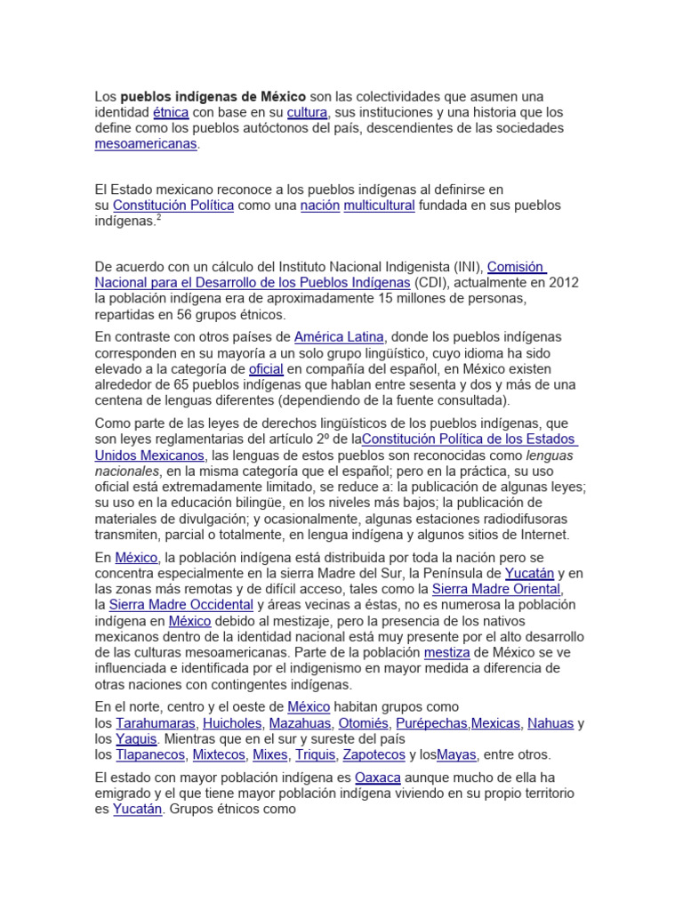 Historia de los pueblos indígenas en México | PDF | México | Ejército ...