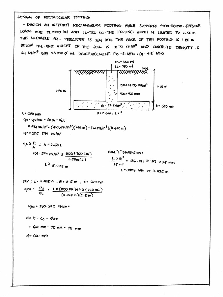 Rectangular Footing | PDF