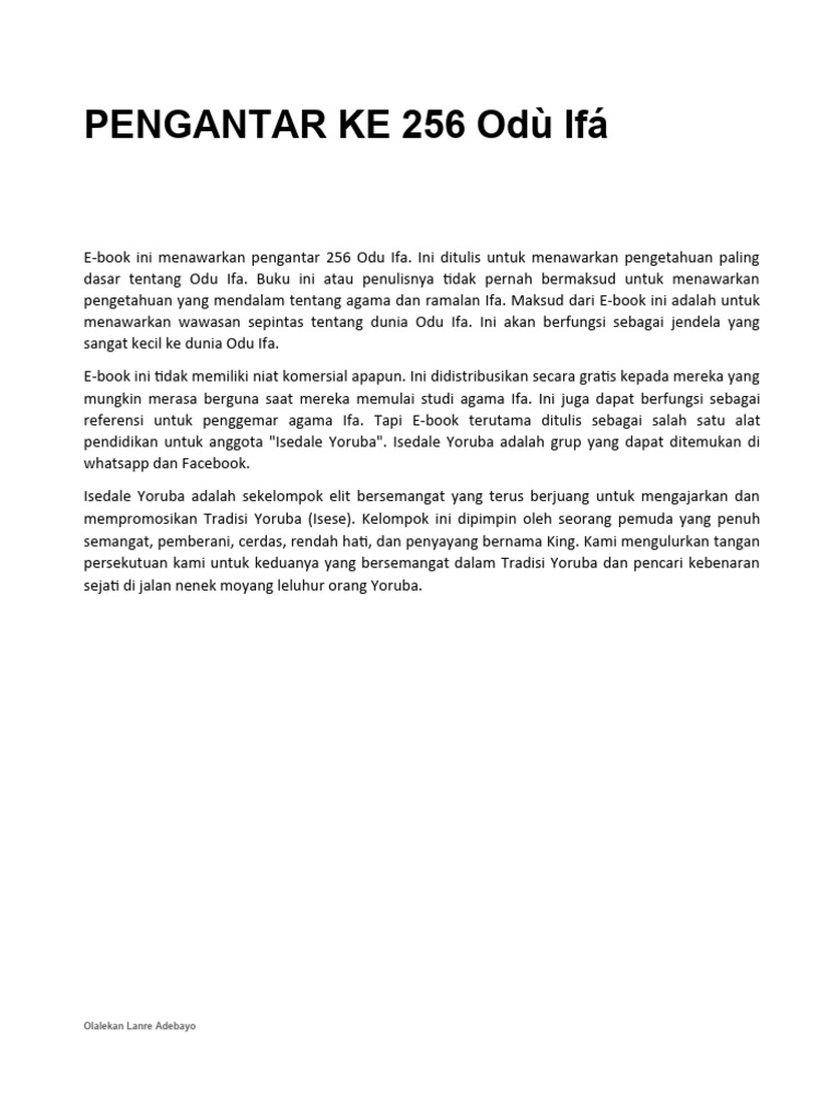 Pengantar 256 Odu Ifa PDF | PDF