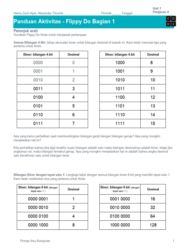 Salinan U1l04 - Flippy Do PT 1 - Unit 1 Pelajaran 4 | PDF