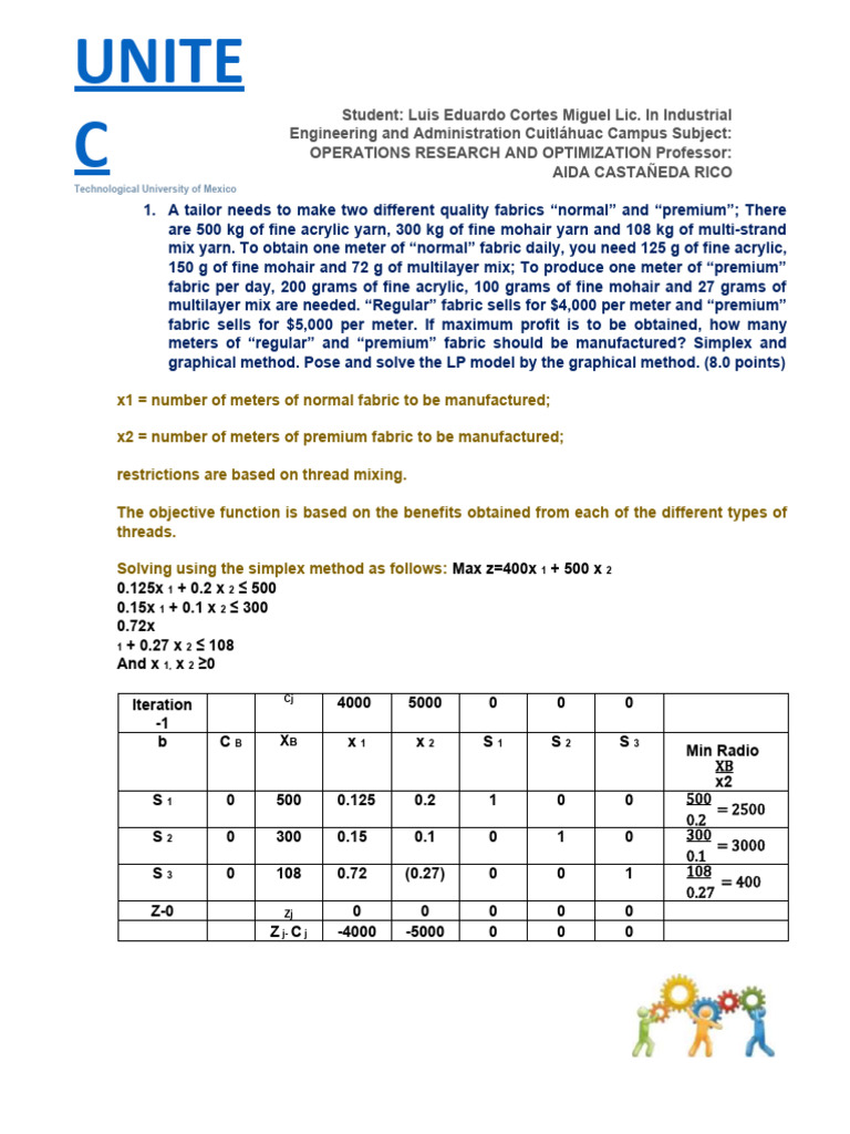 Deliverable 1 Operations Research and Optimization | PDF | Linear Programming | Mathematical ...