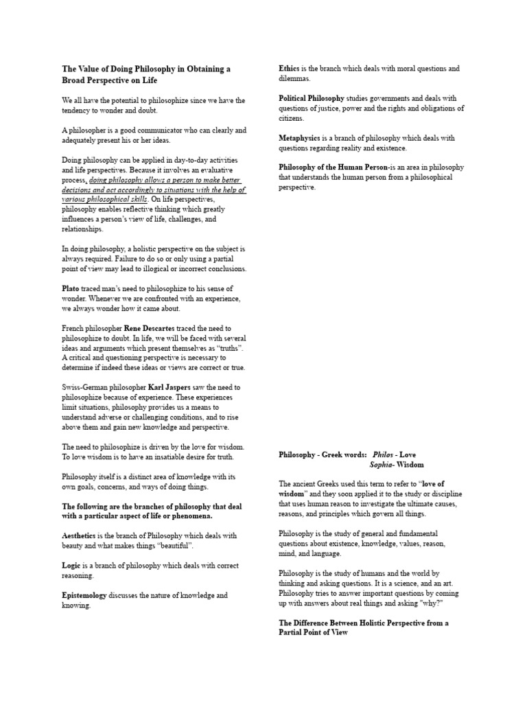 Philosophy Lesson 1-3 | PDF