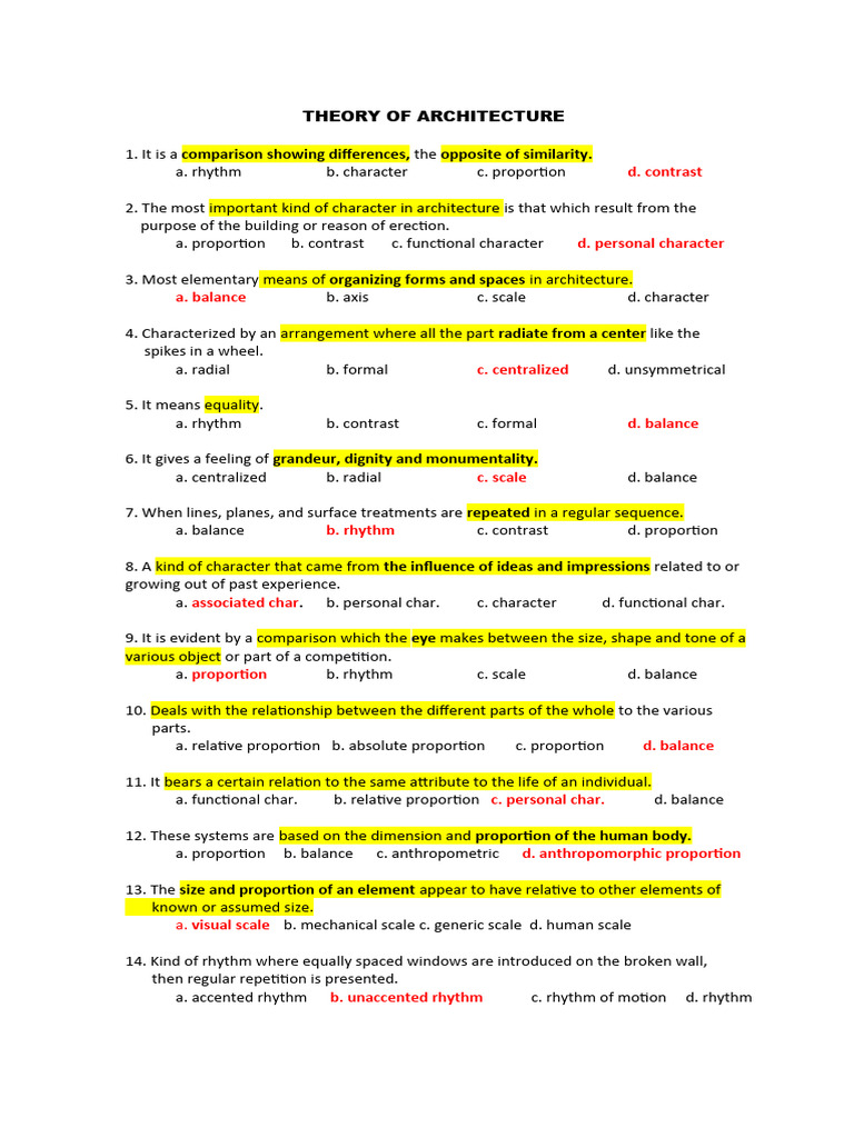 Theory of Architecture Reviewer | PDF | Incandescent Light Bulb | Plumbing