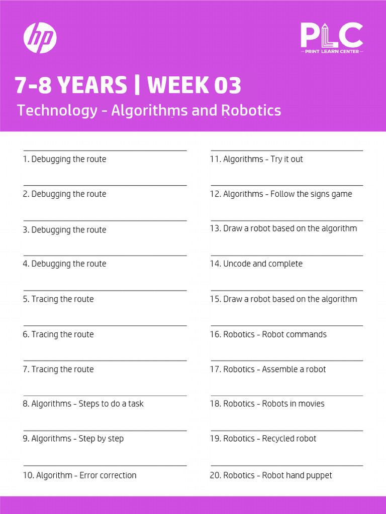 7 8 Week3 Technology Algorithms - Robotics | PDF | Robot | Robotics