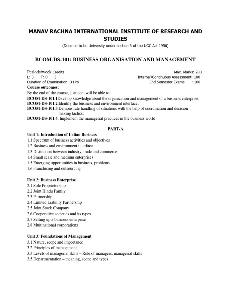 Bcom-Ds-101 Bom | PDF