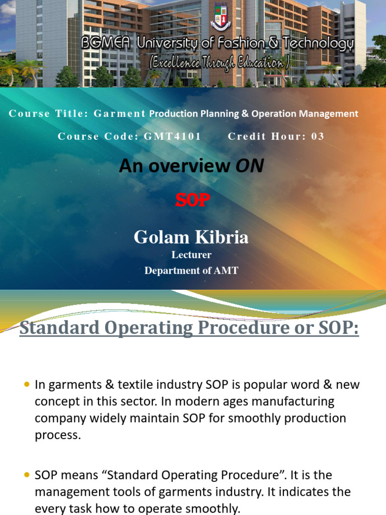 SOP (Sheet 01) | Download Free PDF | Business Process | Textiles
