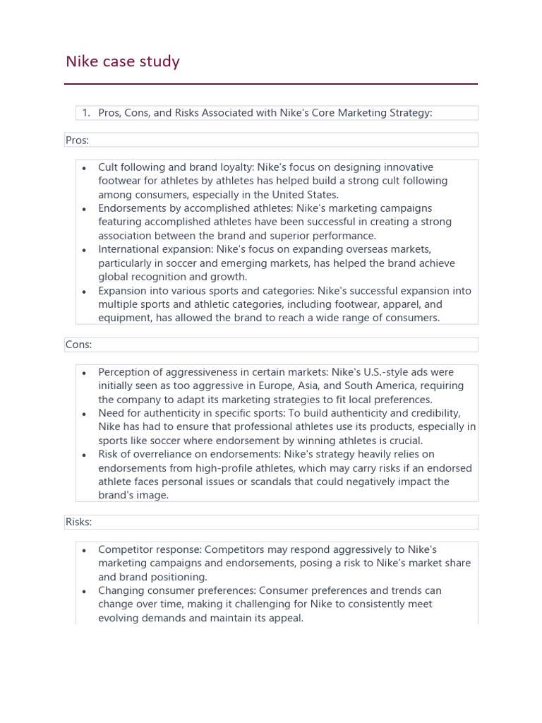 Nike Case Study | PDF | Brand | Nike