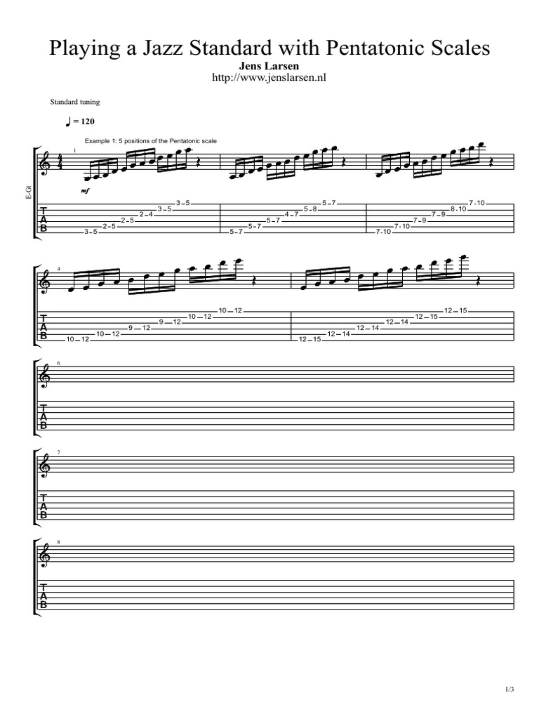 Playing A Jazz Standard With Pentatonic Scales | PDF | Harmony ...