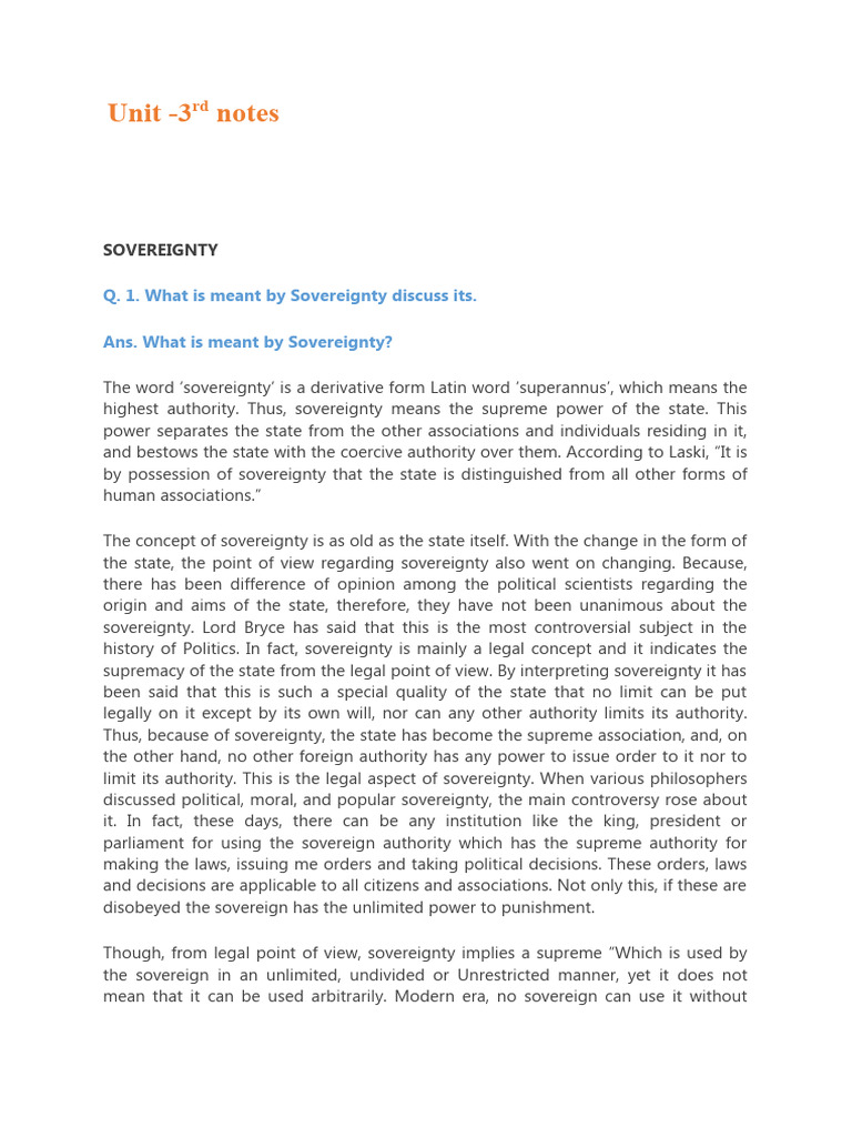 Political Science Notes | PDF