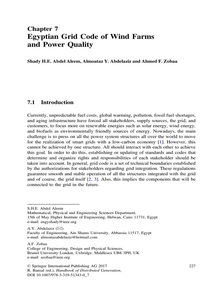 Egyptian Grid Code For Wind Farms | PDF