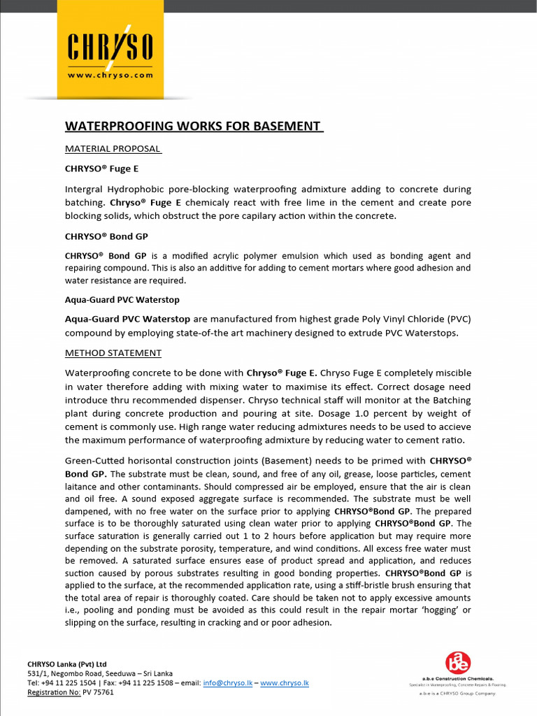 Method Statement Specified Sump & Lift Well | PDF | Business | Home ...