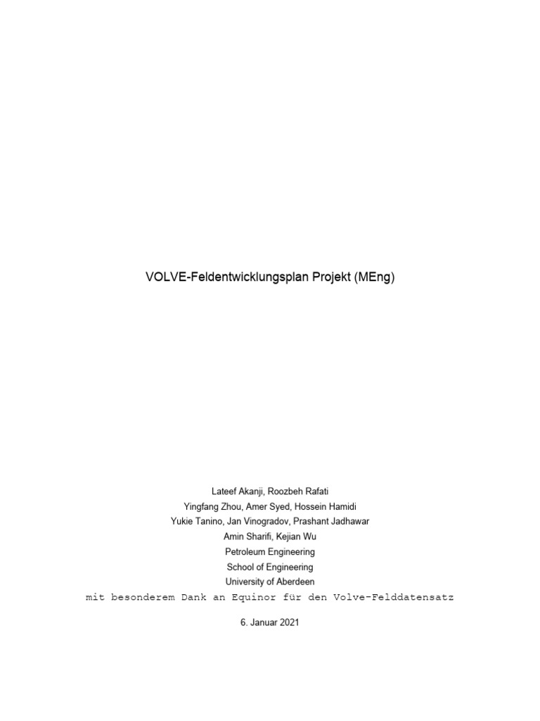 Volve Field Development Plan Overview | PDF