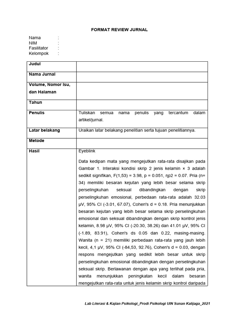 Format Review Jurnal Literasi | PDF