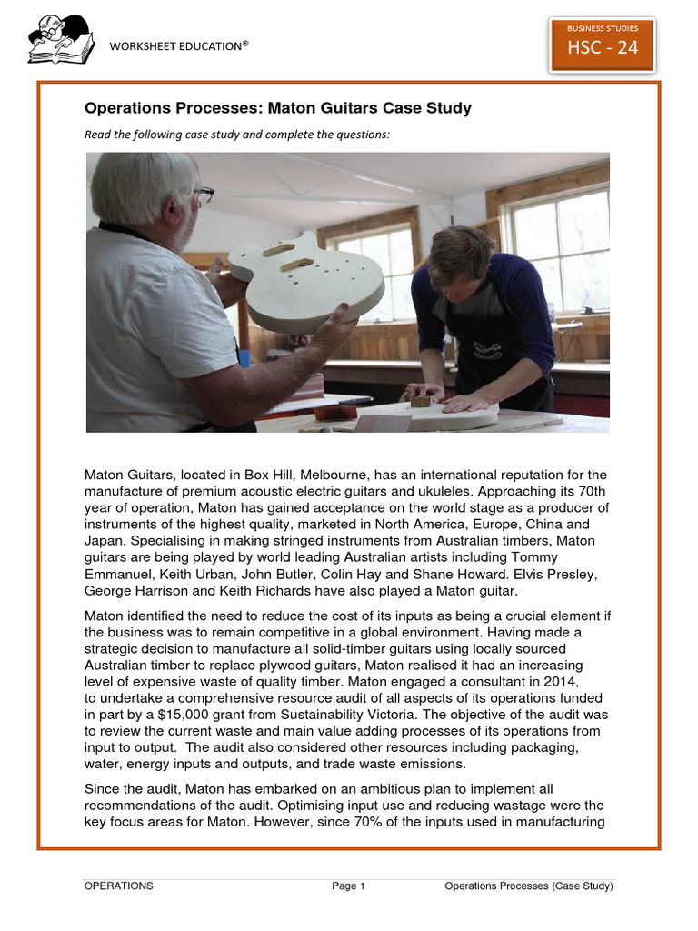 Operations Processes Case Study hsc-24 | Download Free PDF | Audit | Waste Management