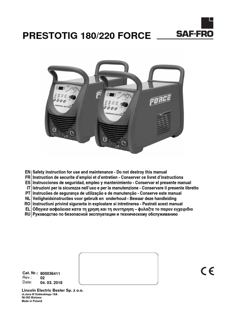 Poste A Souder Saf Prestotig 180 220 Force | PDF | Mains Electricity ...