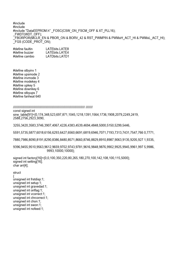 DSPIC30f2010 Código C Sanjay | PDF