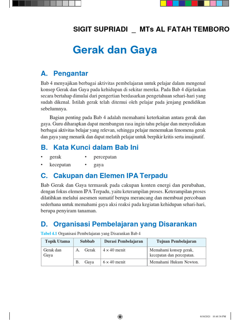 Modul Ipa Gerak-Dan-Gaya | PDF | Karier & Perkembangan